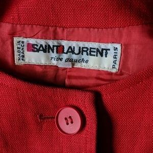 Yves Saint Laurent | Jackets & Coats | Red Linen Ysl Jacket Vintage 8s ...